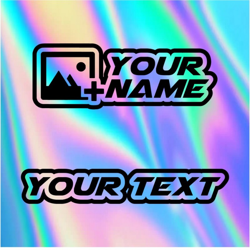 Holographic Text / Name Stickers - RC SWAG - Stickers, T-Shirts ...