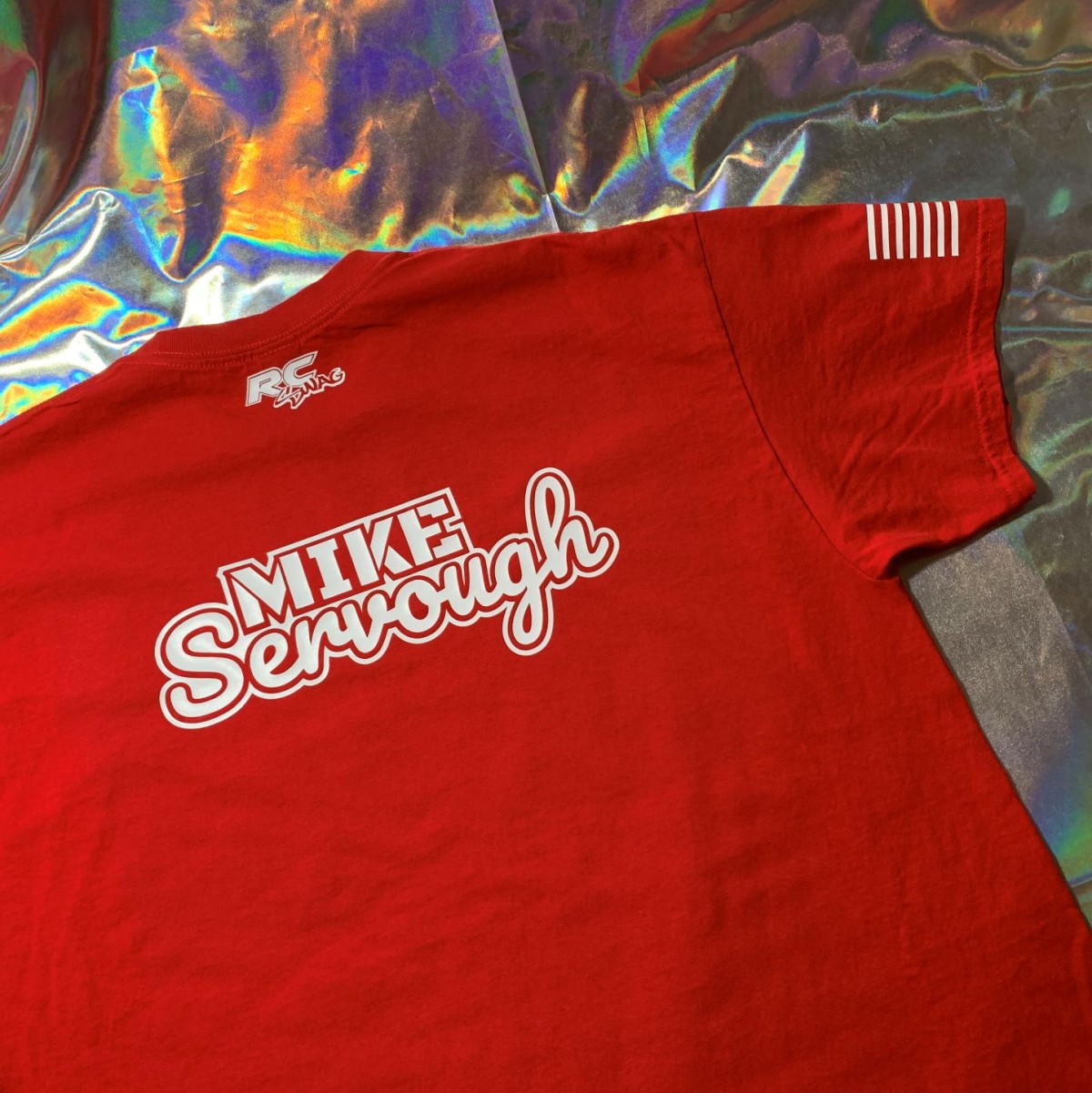Distressed US Flag Design Sponsor Logo T-Shirt by RC SWAG!