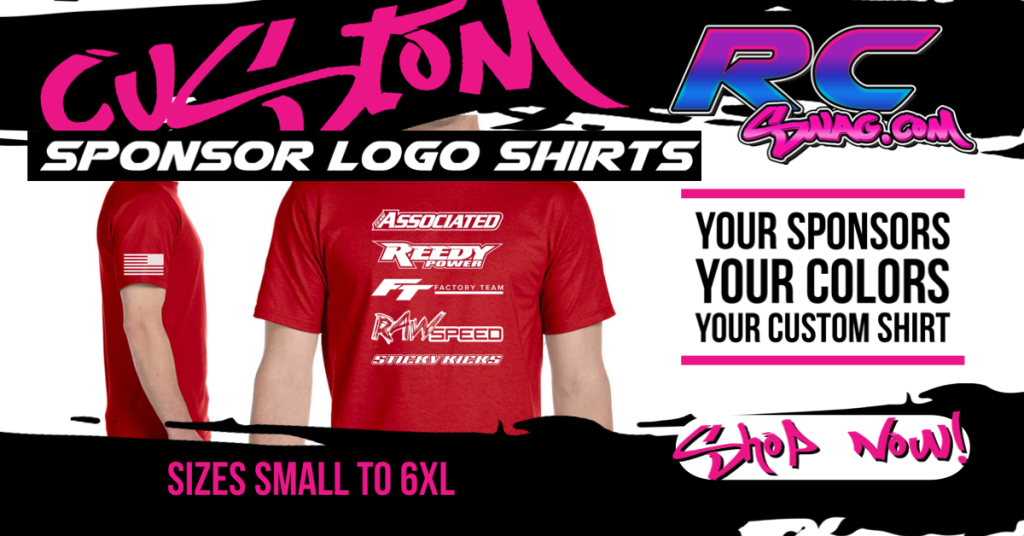 Sponsor Logo Shirts, Custom Made Race Shirts - RC SWAG - Stickers, T ...