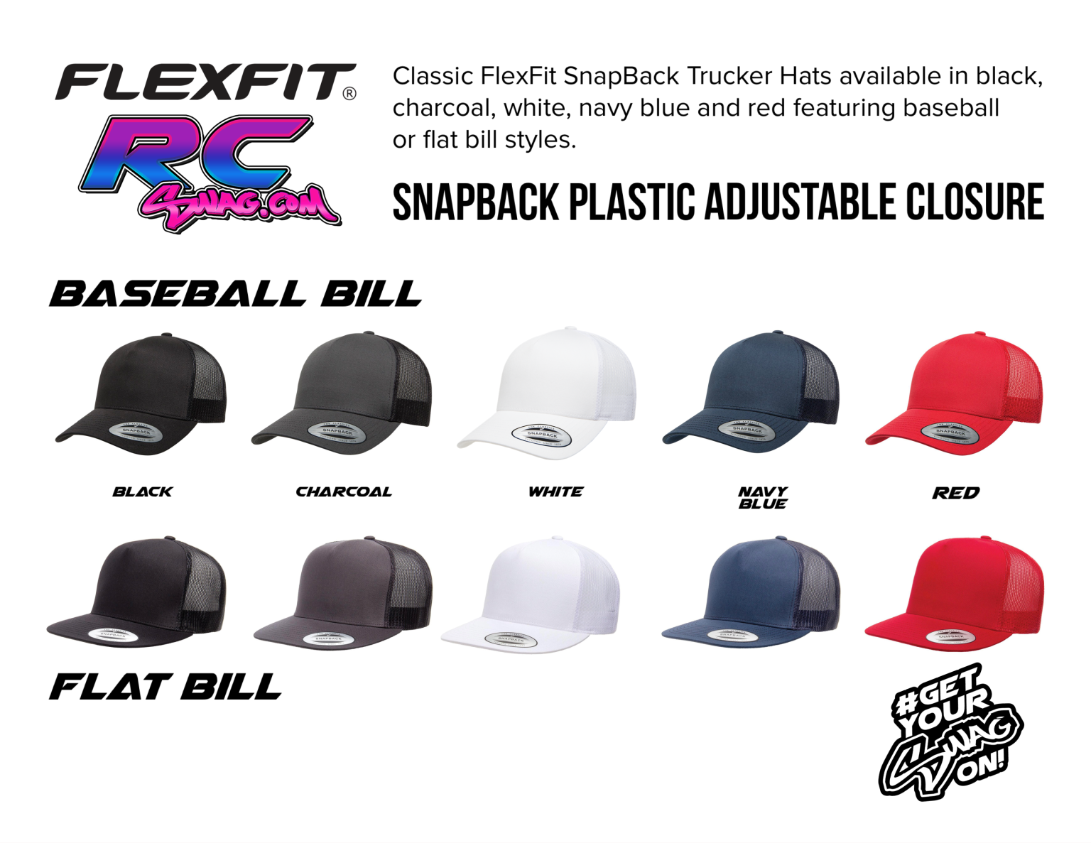Design Your Own Custom - FlexFit SnapBack Trucker Hat - RC SWAG ...