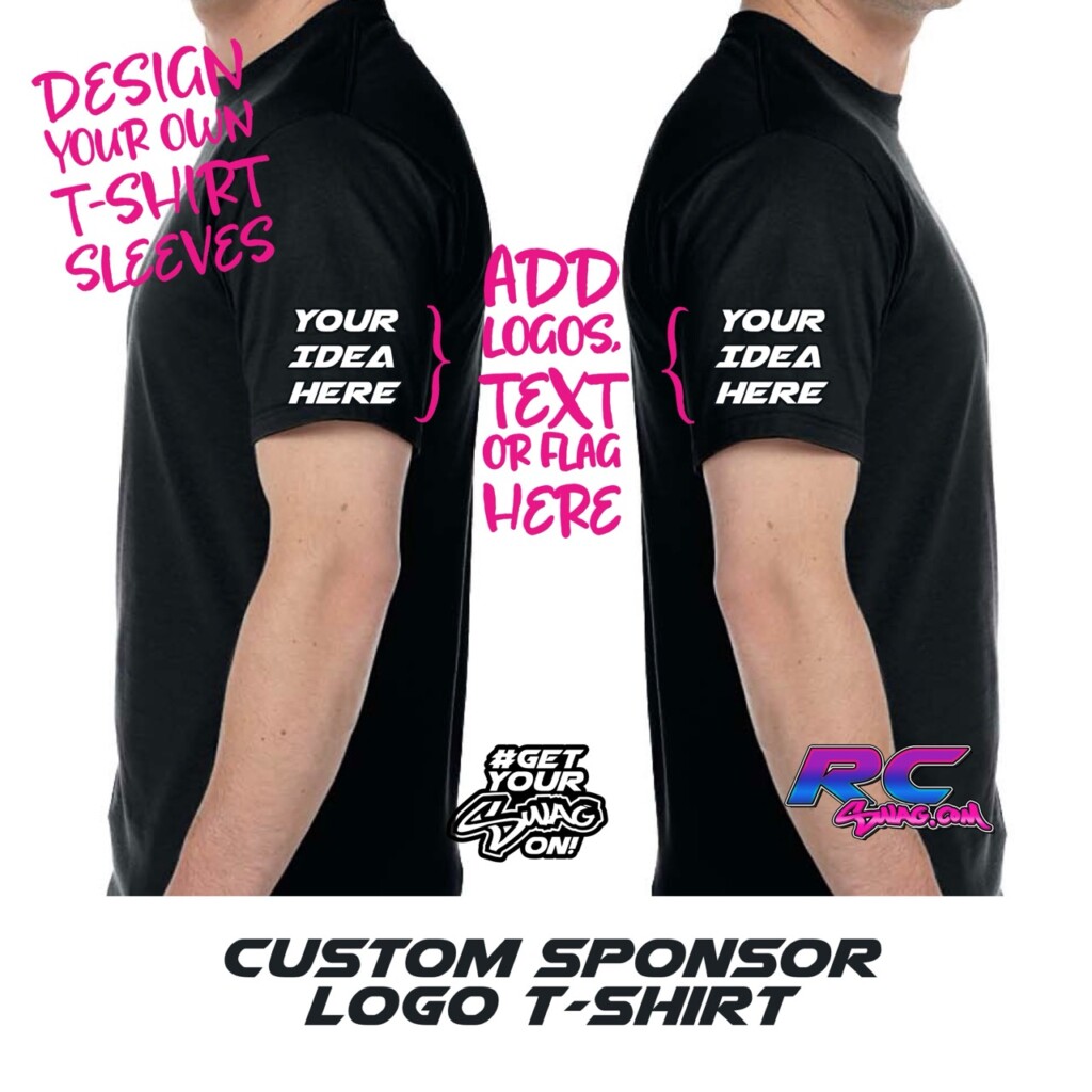 Distressed US Flag Design Sponsor Logo T-Shirt by RC SWAG!